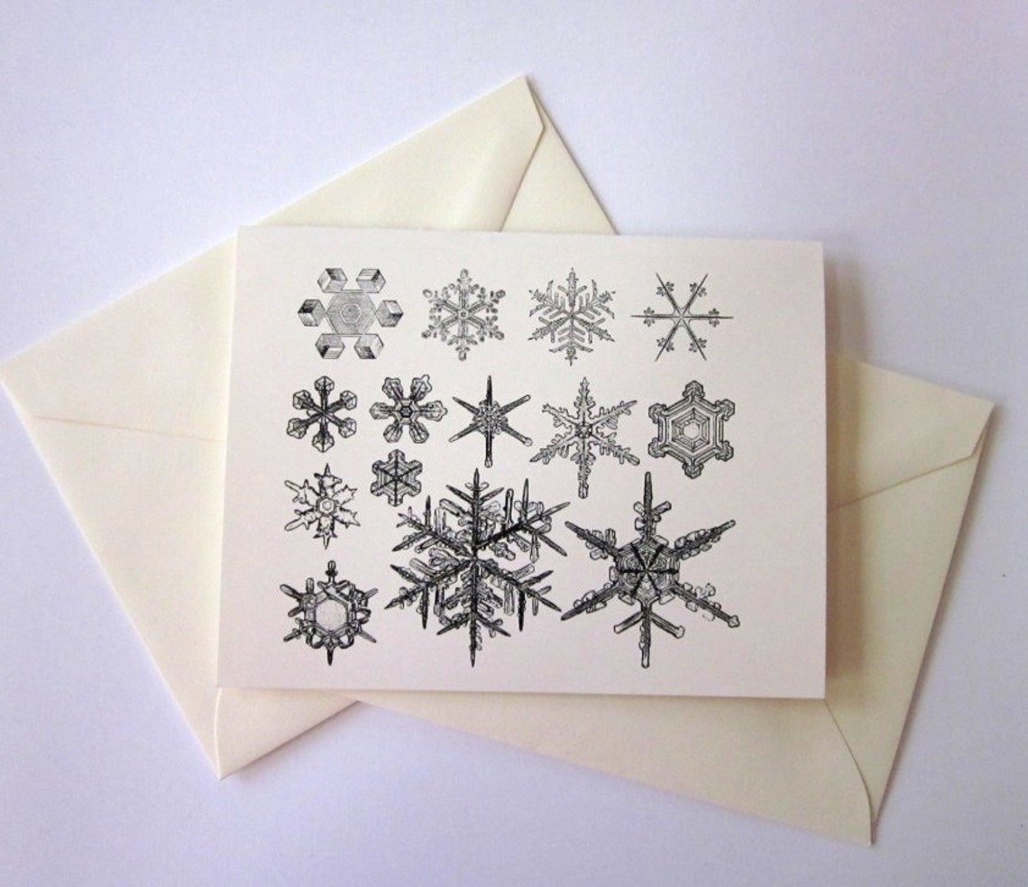 Snowflake Note Cards Set of 10 With Matching Envelopes - Etsy