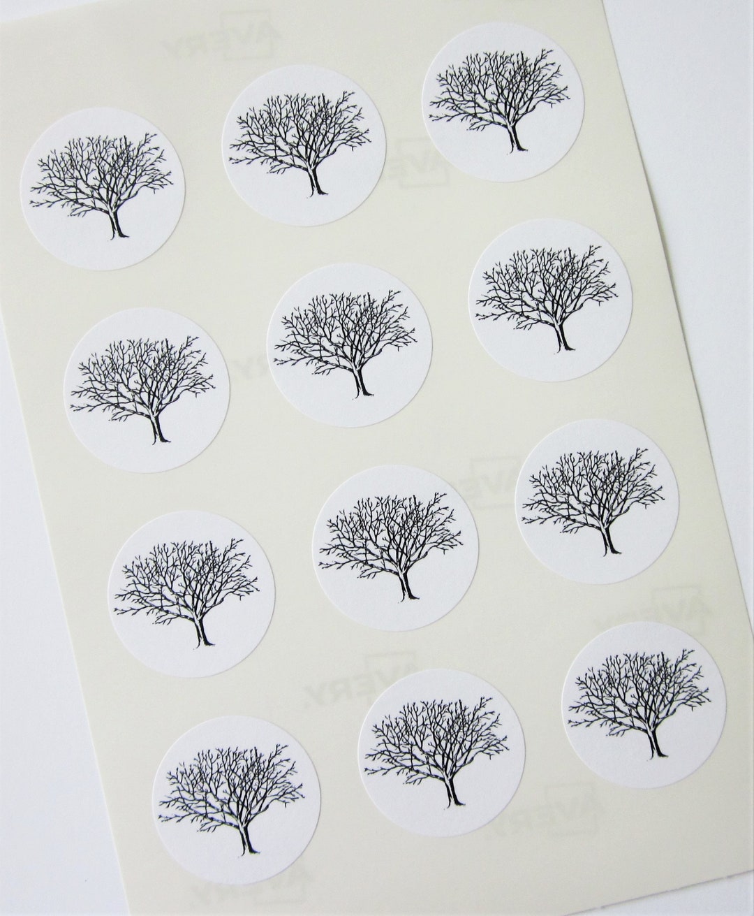 Tree Stickers One Inch Round Seals - Etsy