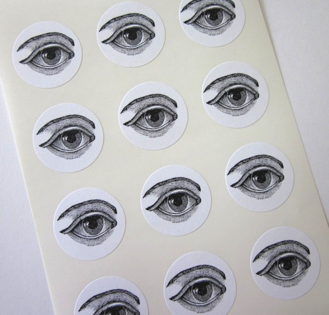 Eye Stickers One Inch Round Seals - Etsy