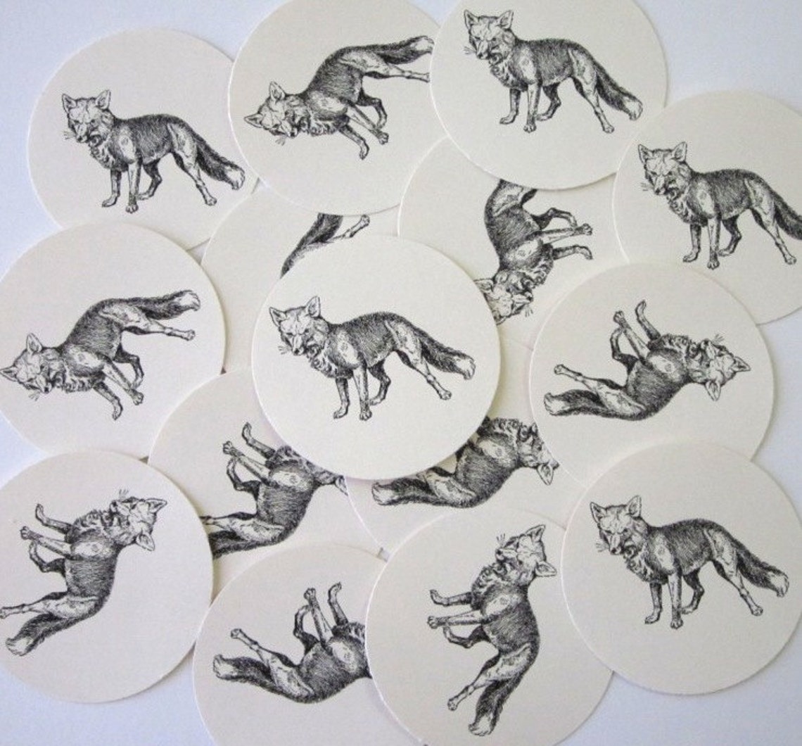 Fox Tags Round Gift Tags Set of 10 - Etsy