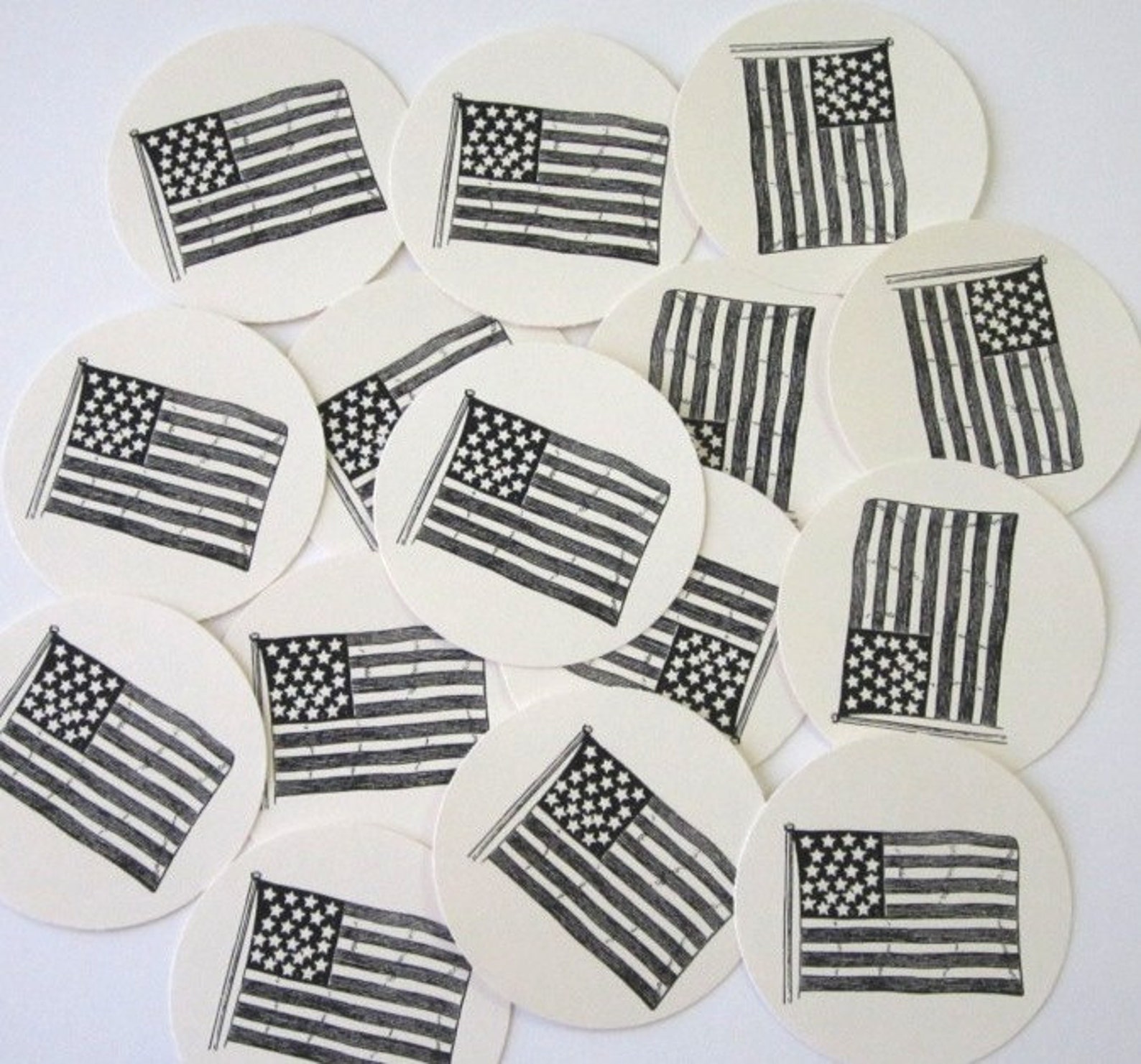 American Flag Tags Round Gift Tags Set of 10 - Etsy