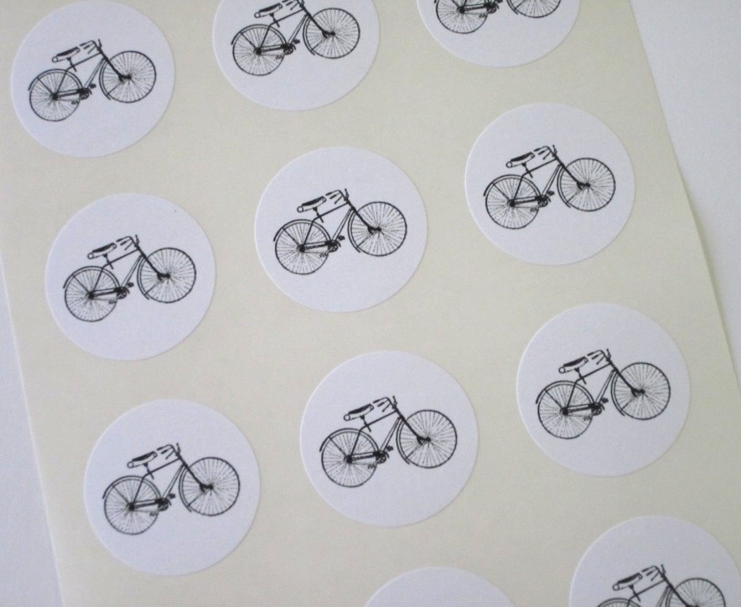 Bicycle Stickers One Inch Round Seals - Etsy