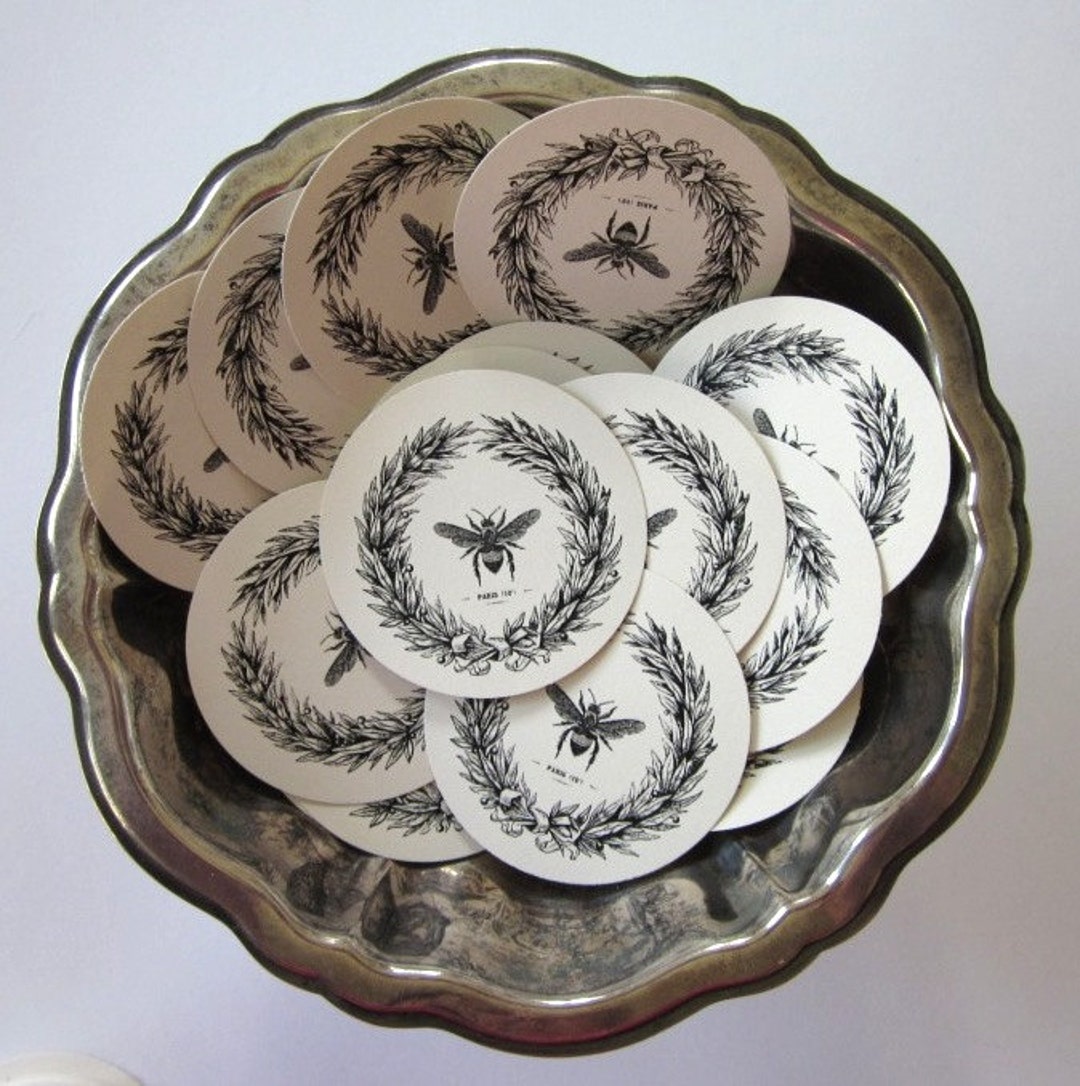 Bee Tags Round Paper Gift Tags Set of 10 - Etsy