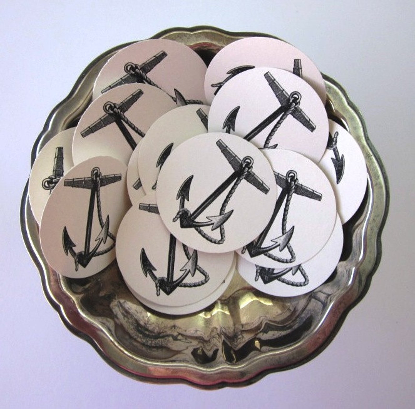 Anchor and Rope Tags Round Paper Gift Tags Set of 10 - Etsy