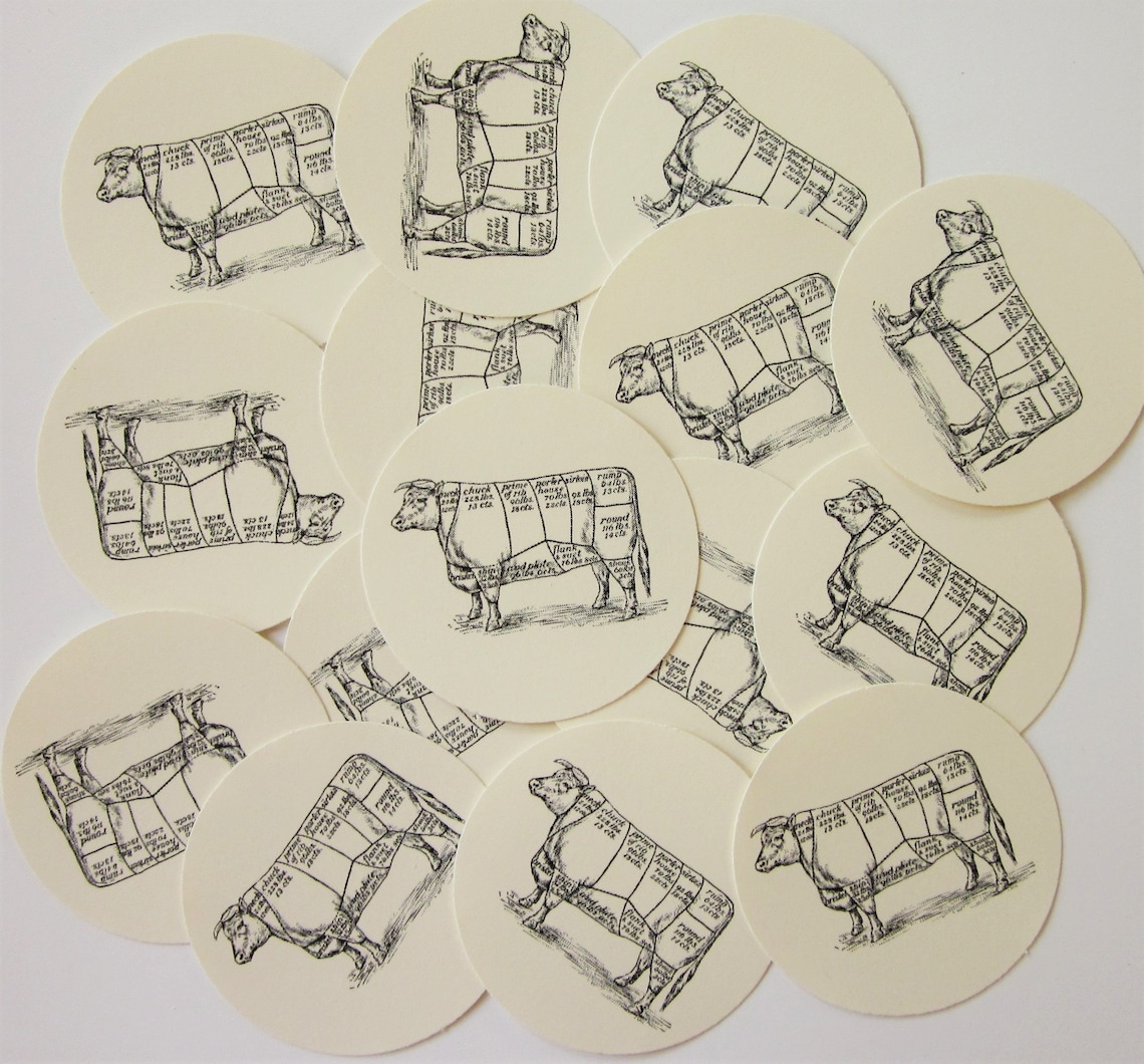 Cuts of Beef Butcher Gift Tags Set of 10 - Etsy