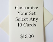 Customize Your Own Card Set You Pick 10 Cards With Matching - Etsy