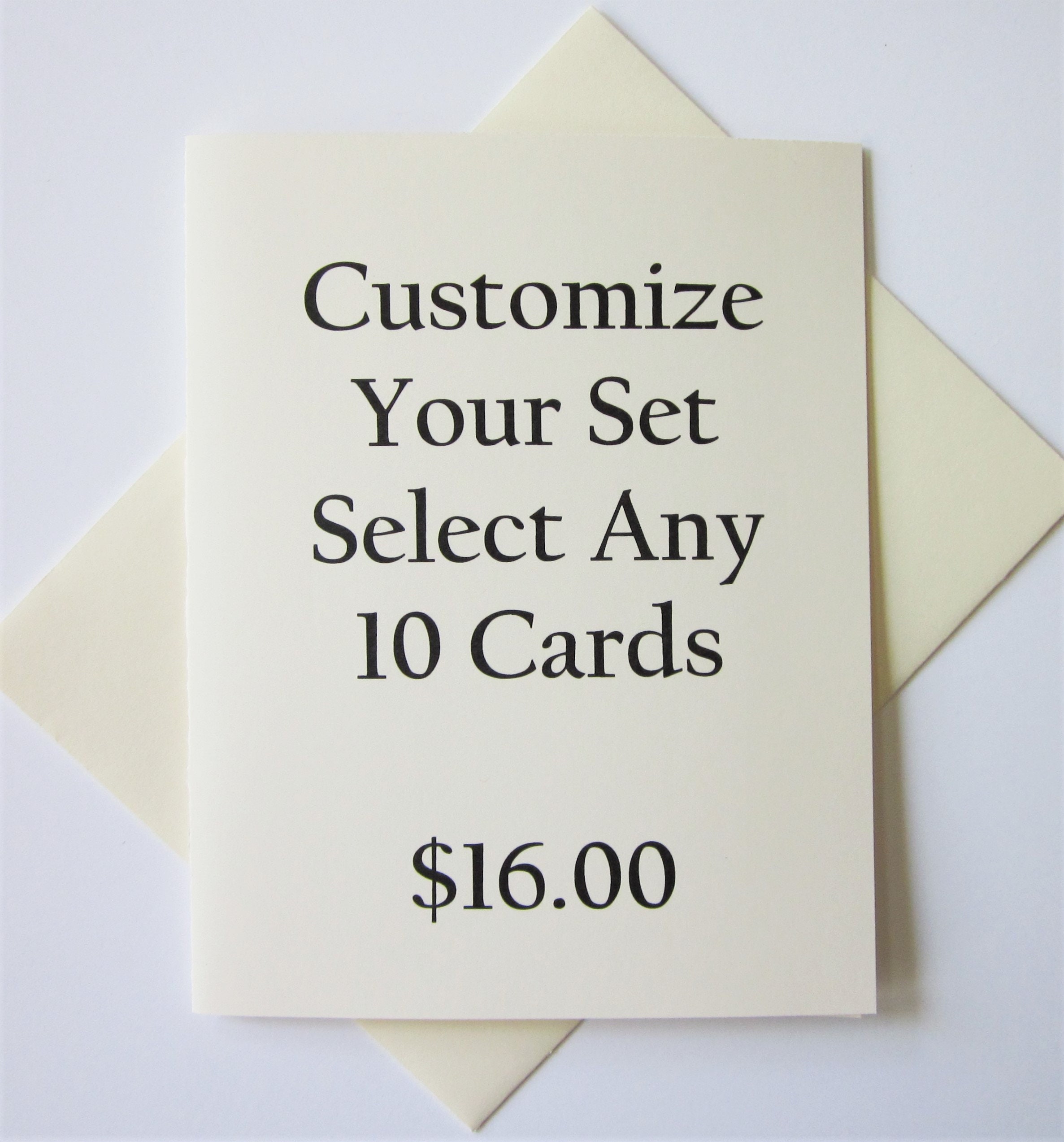 Customize Your Own Card Set You Pick 10 Cards With Matching - Etsy
