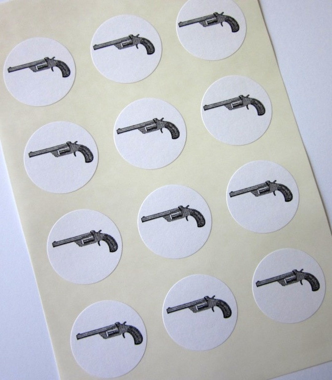 Gun Stickers One Inch Round Seals - Etsy
