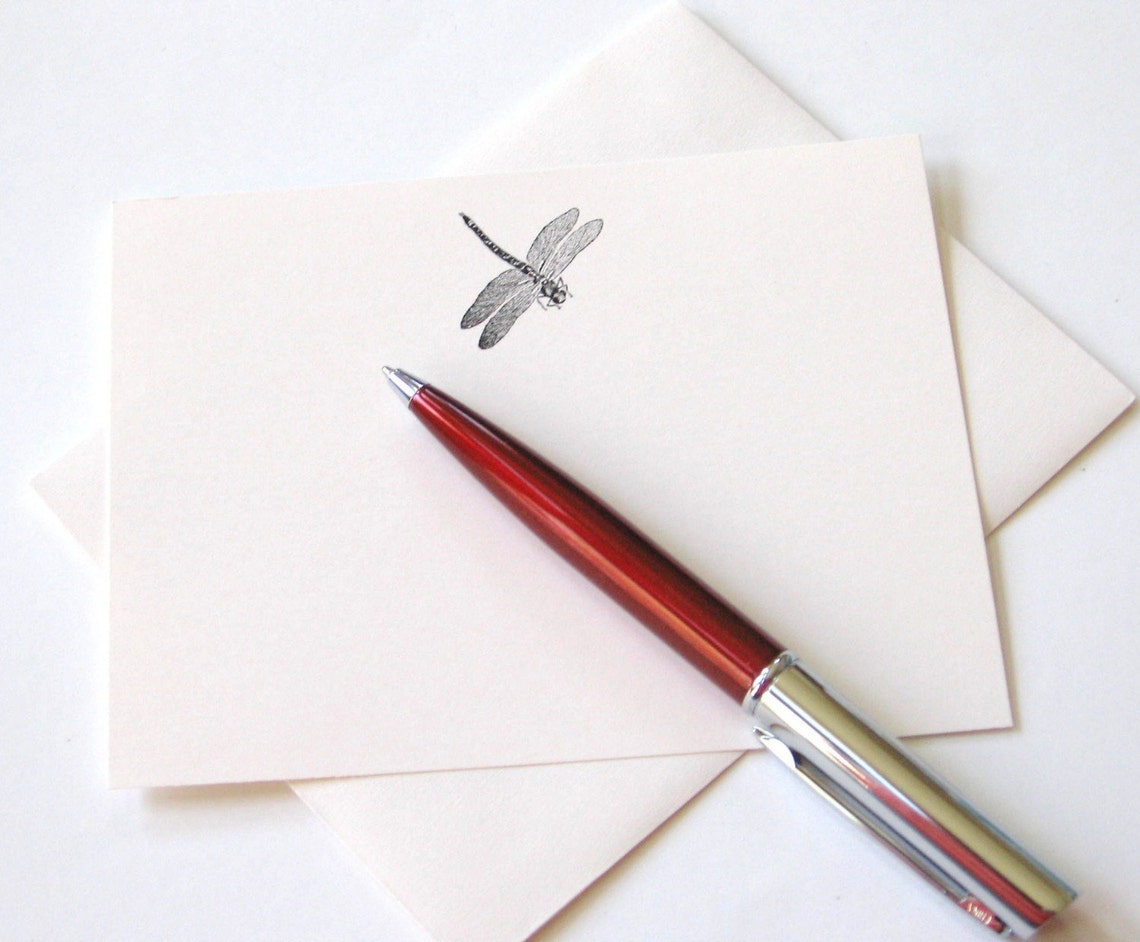 Dragonfly Note Cards Set of 12 With Matching Envelopes - Etsy