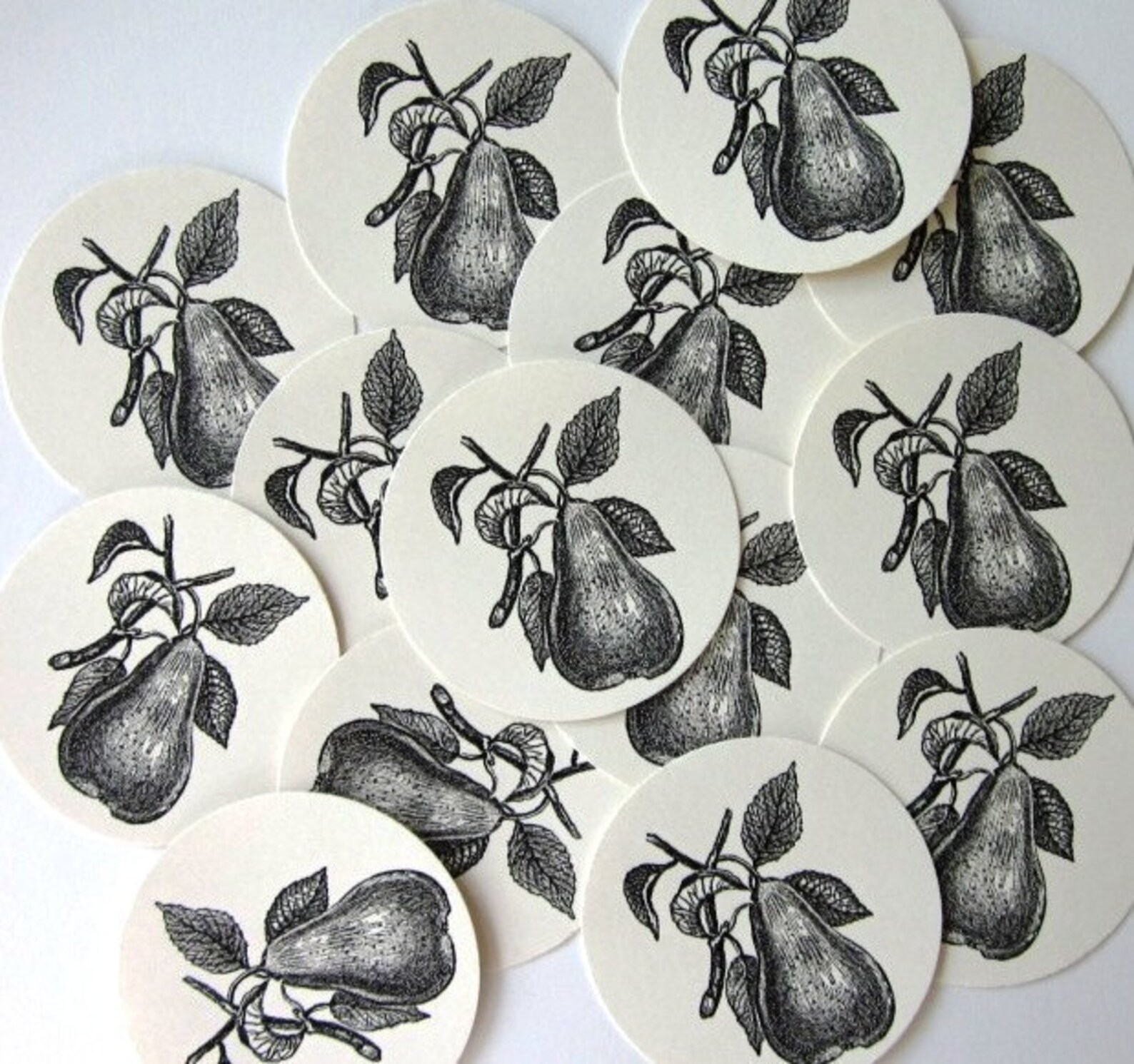 Pear Fruit Tags Round Gift Tags Set of 10 - Etsy