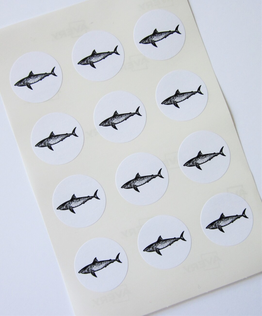 Shark Stickers One Inch Round Seals - Etsy