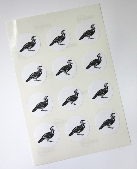 Quail Bird Stickers One Inch Round Seals - Etsy