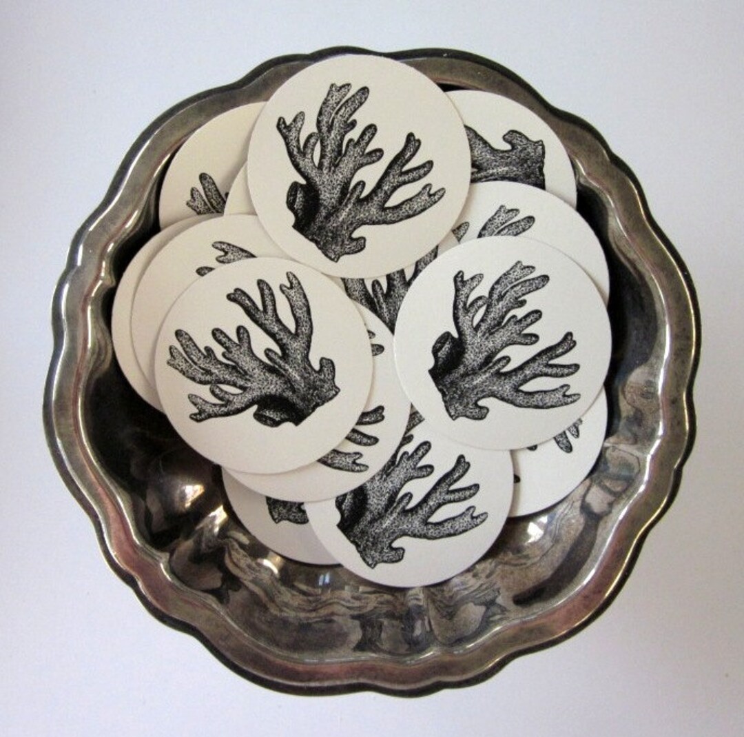 Coral Tags Round Paper Gift Tags Set of 10 - Etsy