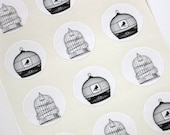 Bird Cage Stickers One Inch Round Seals - Etsy