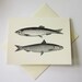 Fish Note Cards Stationery Set of 10 Cards in White or Light Ivory With ...