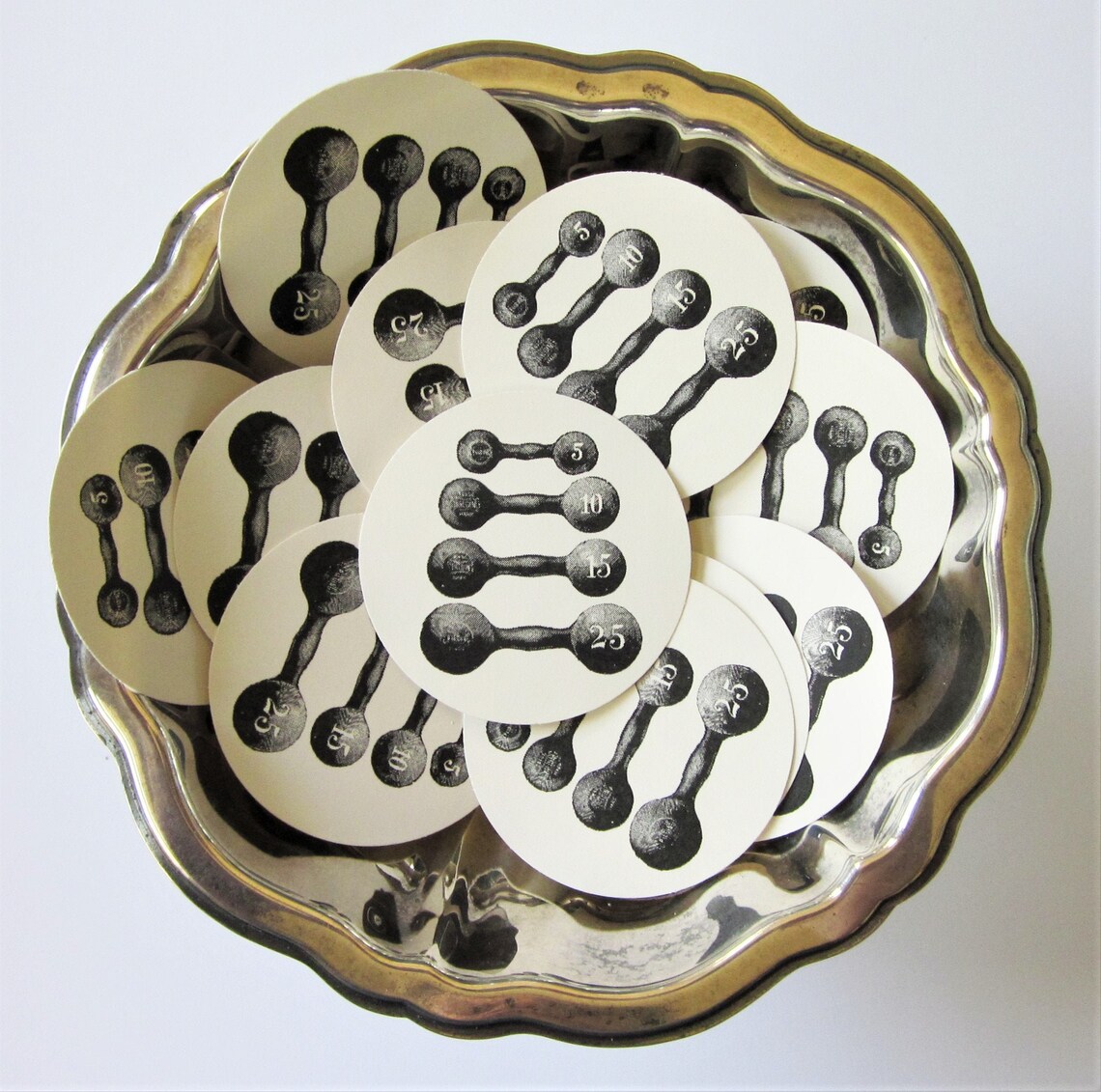 Dumbbell Weight Tags Round Paper Gift Tags Set of 10 - Etsy