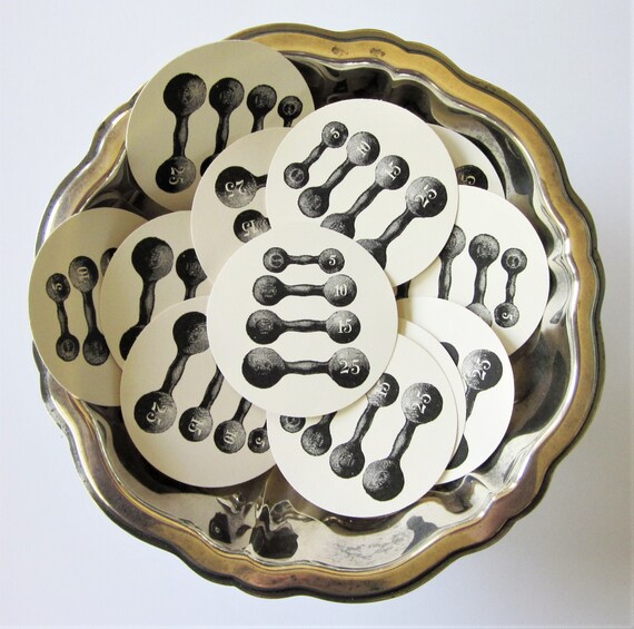 Dumbbell Weight Tags Round Paper Gift Tags Set of 10 - Etsy