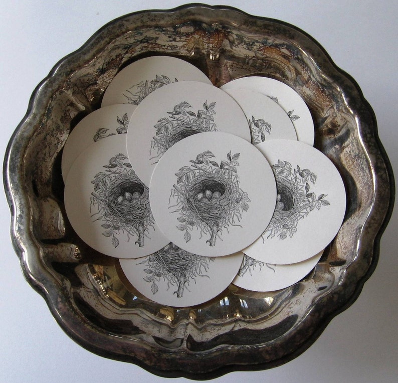 Bird Nest Tags Round Paper Gift Tags Set of 10 - Etsy