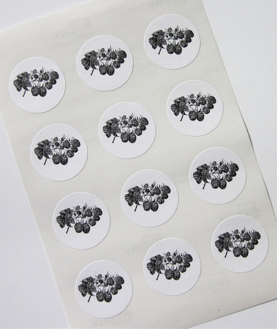 Berry Raspberry Blackberry Stickers One Inch Round Seals - Etsy