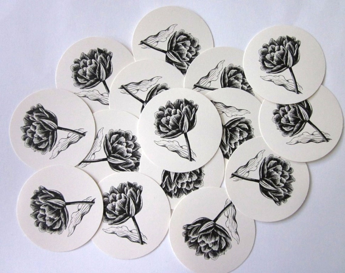 Tulip Flower Tags Round Paper Gift Tags Set of 10 - Etsy
