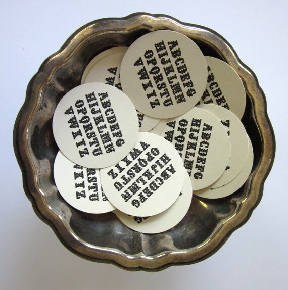 Alphabet Tags Round Paper Gift Tags Set of 10 | Etsy