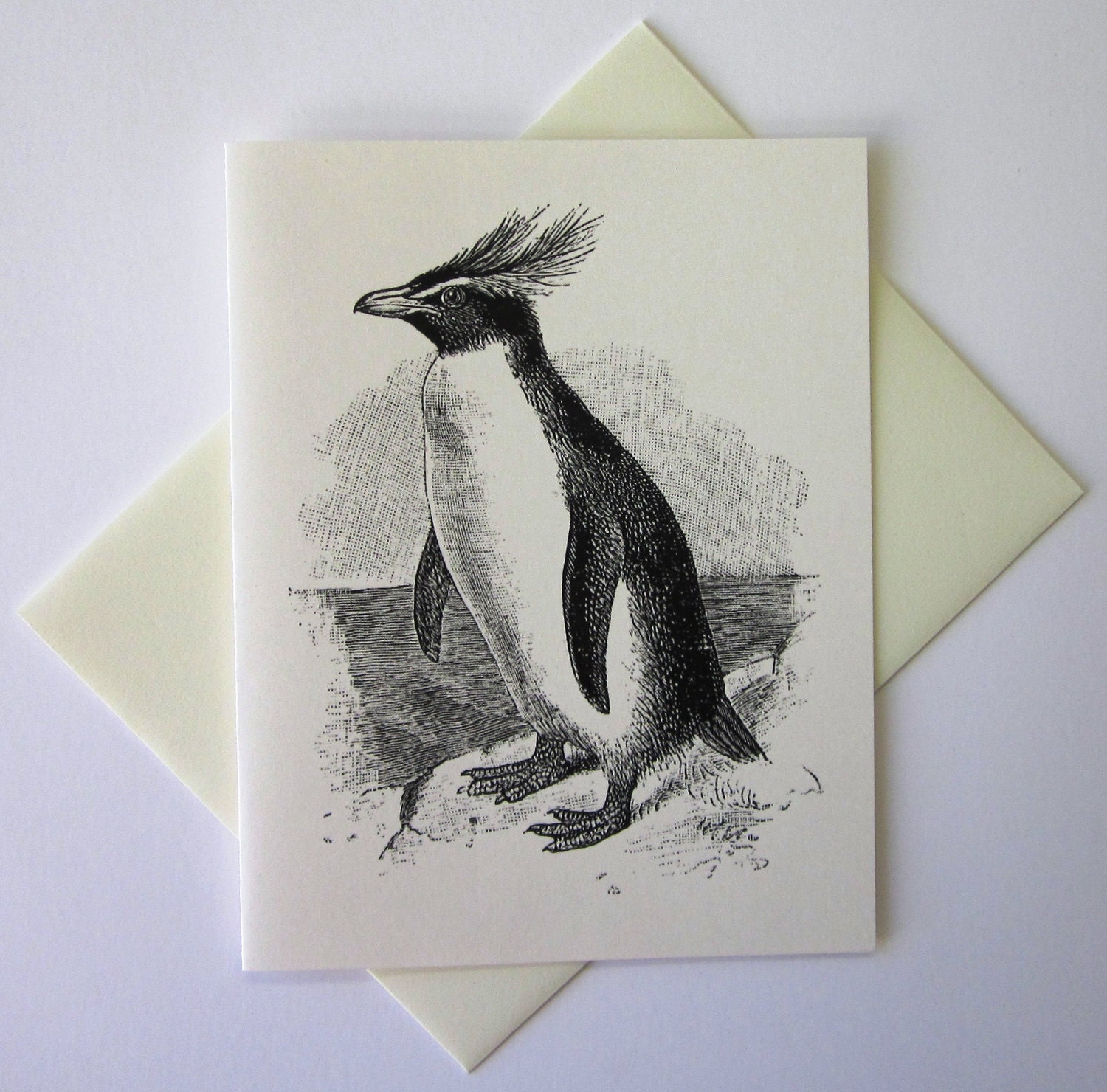 Penguin Note Cards Stationery Set of 10 Cards - Etsy