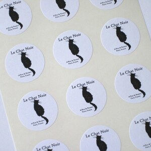 Le Chat Noir the Black Cat Tags Round Paper Gift Tags Set of 10 - Etsy