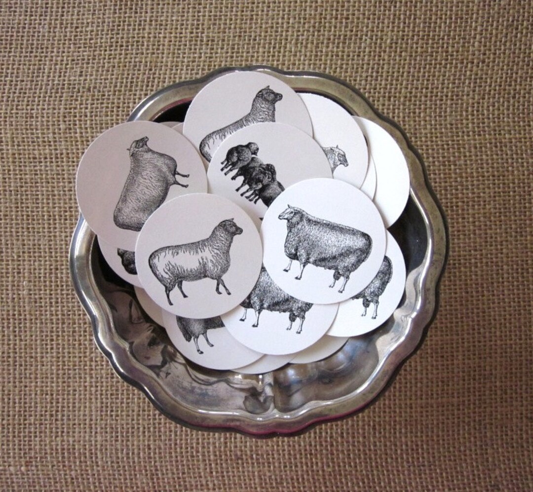Sheep Lamb Tags Round Paper Gift Tags Set of 10 - Etsy