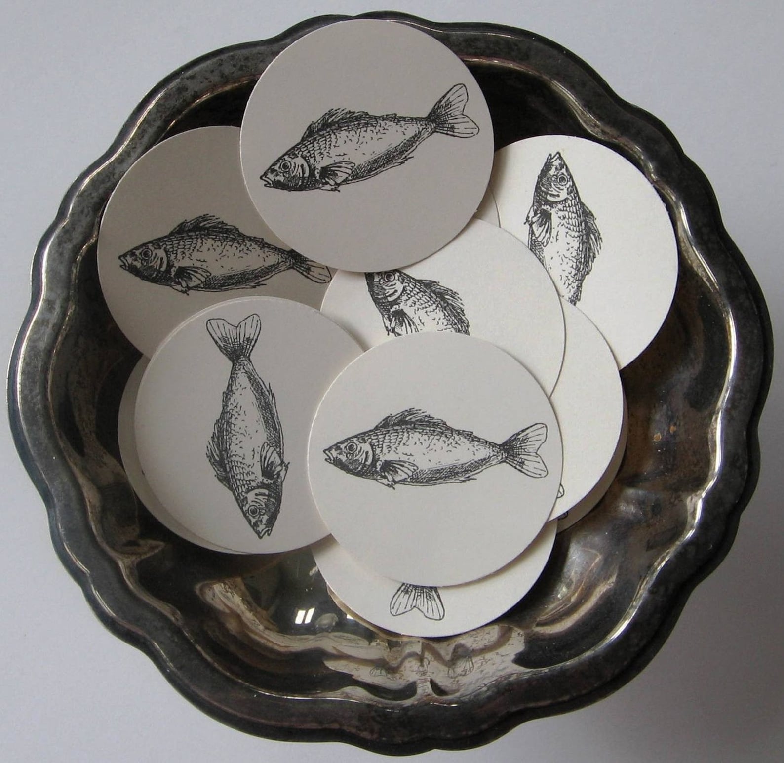 Fish Tags Round Gift Tags Set of Ten | Etsy