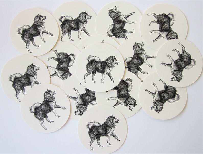 Husky Dog Tags Round Paper Gift Tags Set of 10 - Etsy
