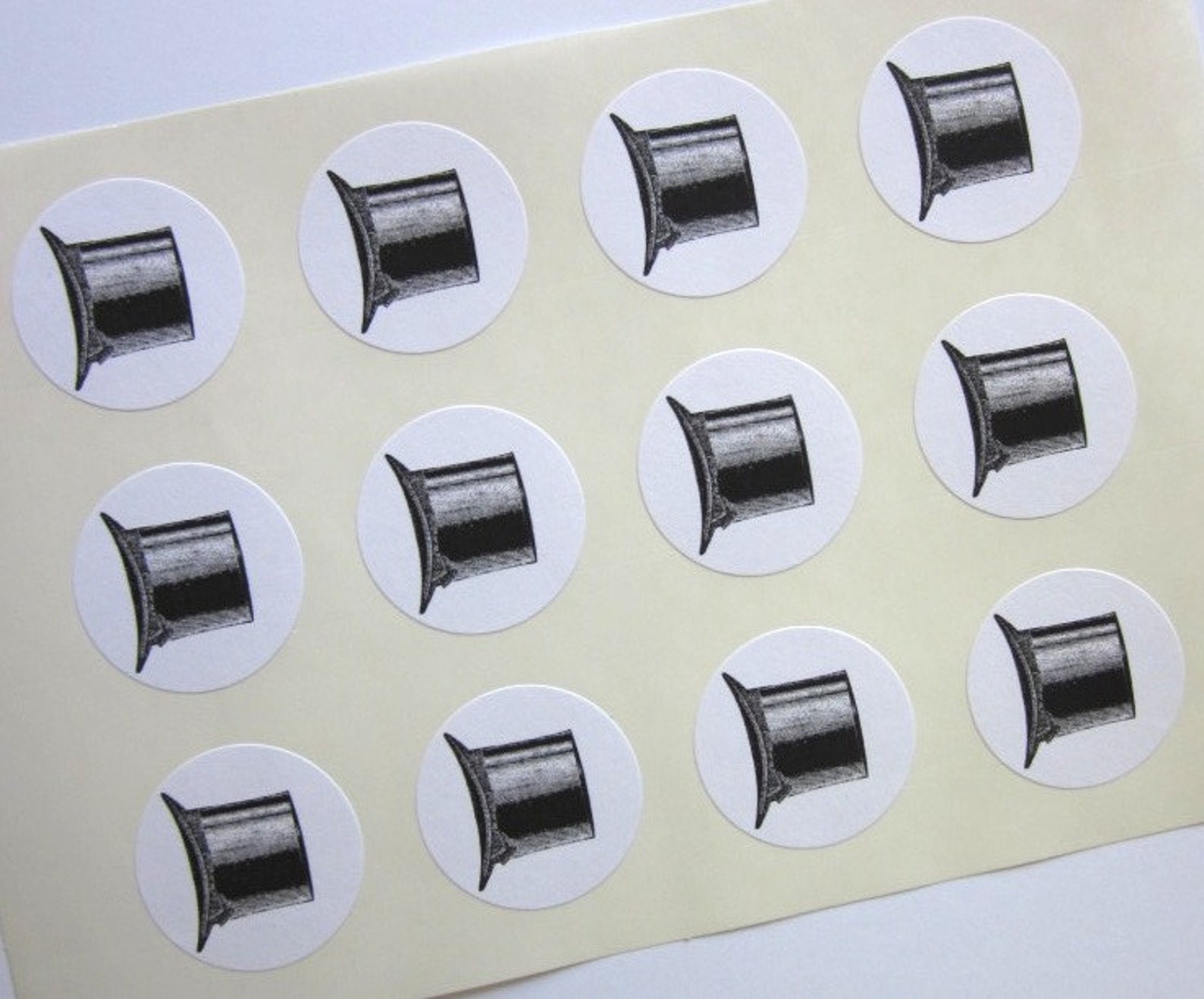 Top Hat Stickers One Inch Round Seals - Etsy