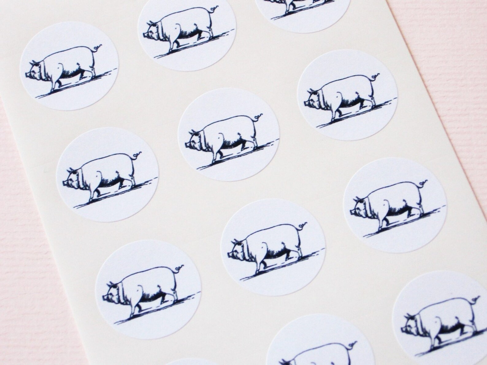 Pig Stickers One Inch Round Seals - Etsy