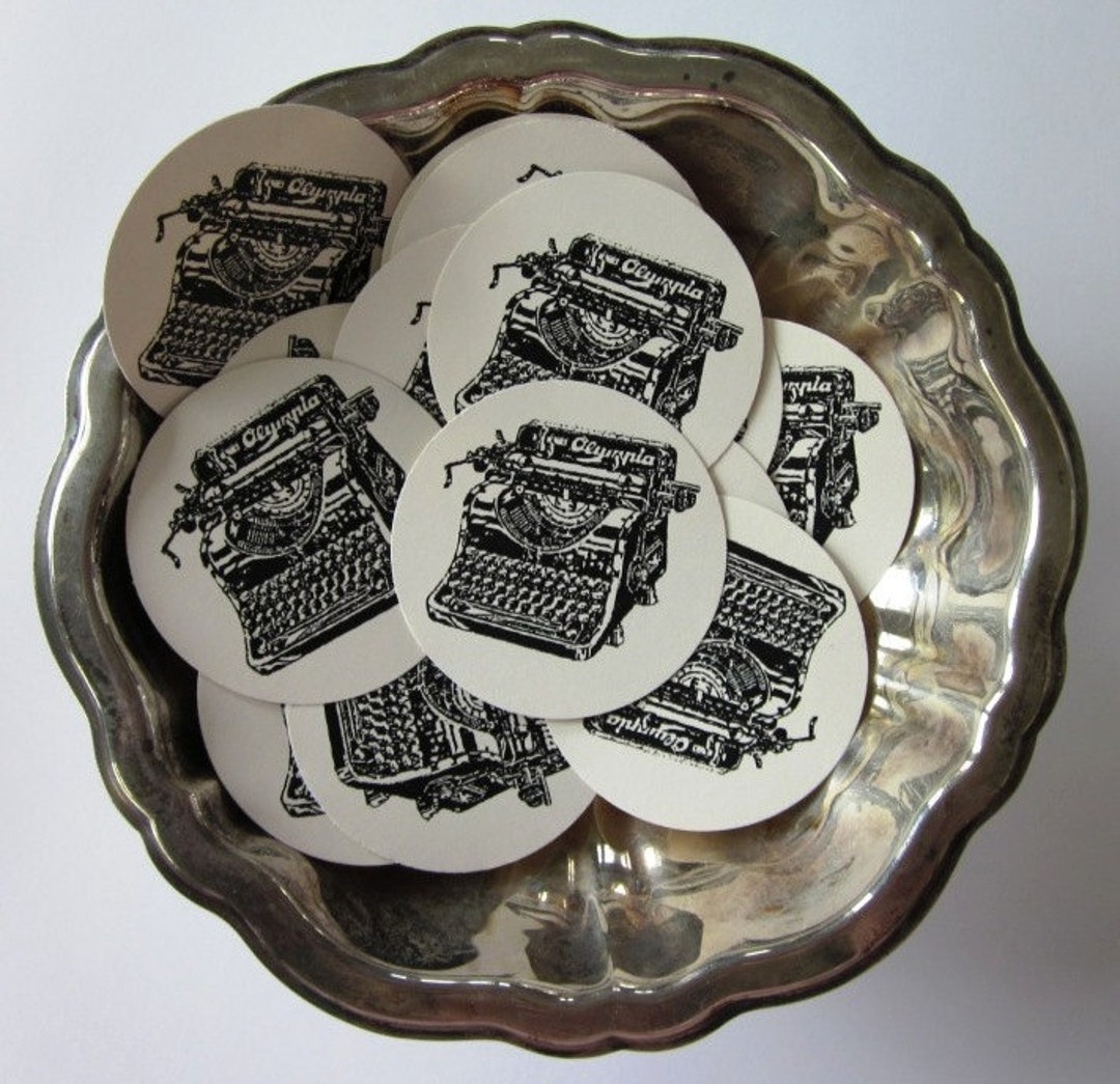 Vintage Typewriter Tags Round Paper Gift Tags Set of 10 - Etsy