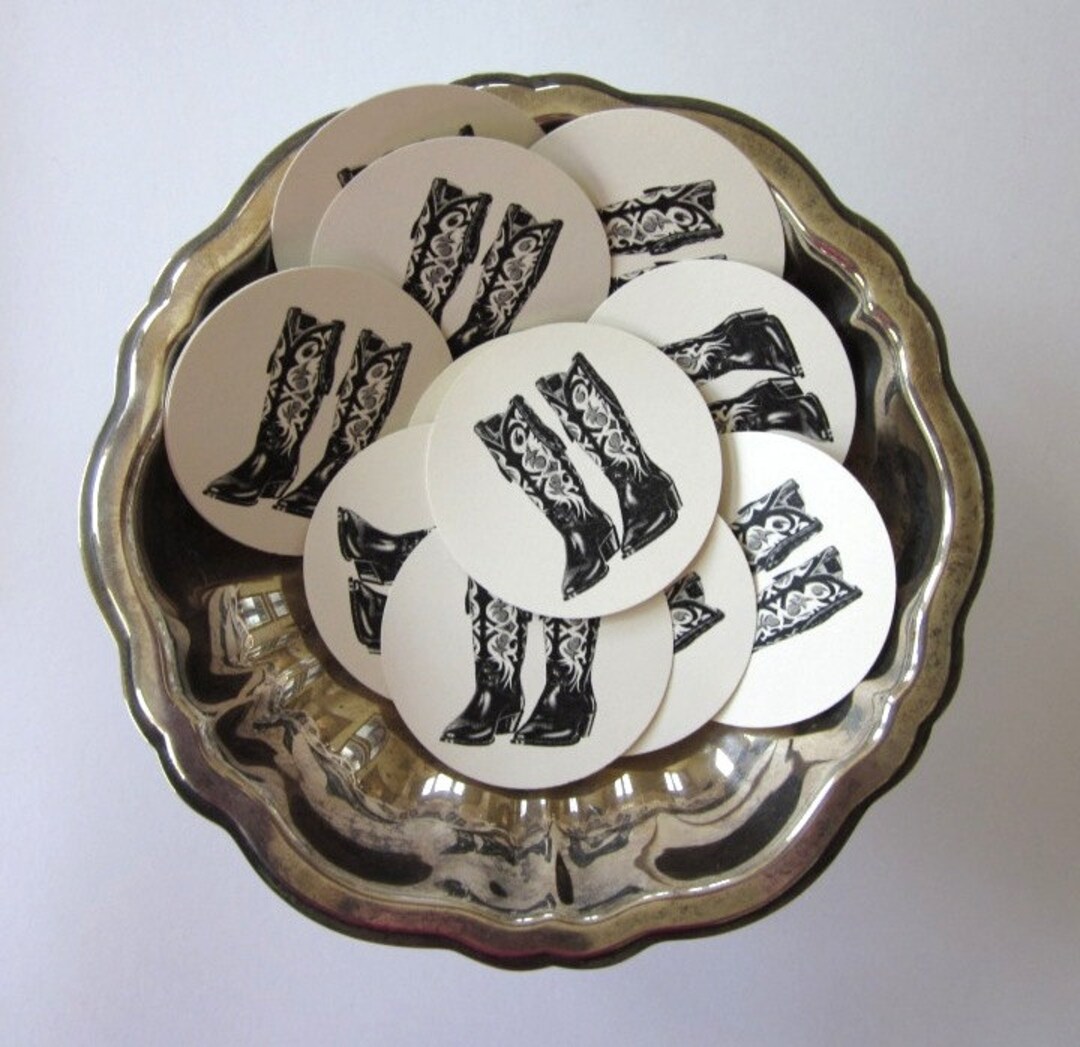 Cowboy Boots Tags Round Paper Gift Tags Set of 10 - Etsy