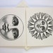 Sun Moon Face Note Card Set of 10 in White or Light Ivory With Matching ...