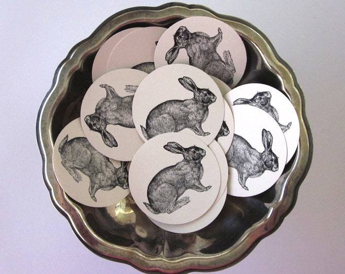Rabbit Bunny Tags Round Gift Tags Set of 10 - Etsy