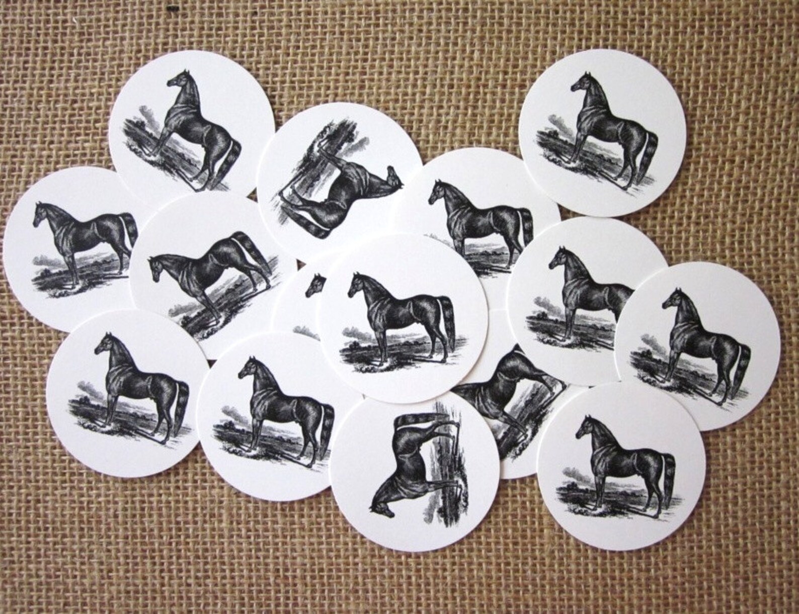 Black Horse Tags Round Paper Gift Tags Set of 10 - Etsy