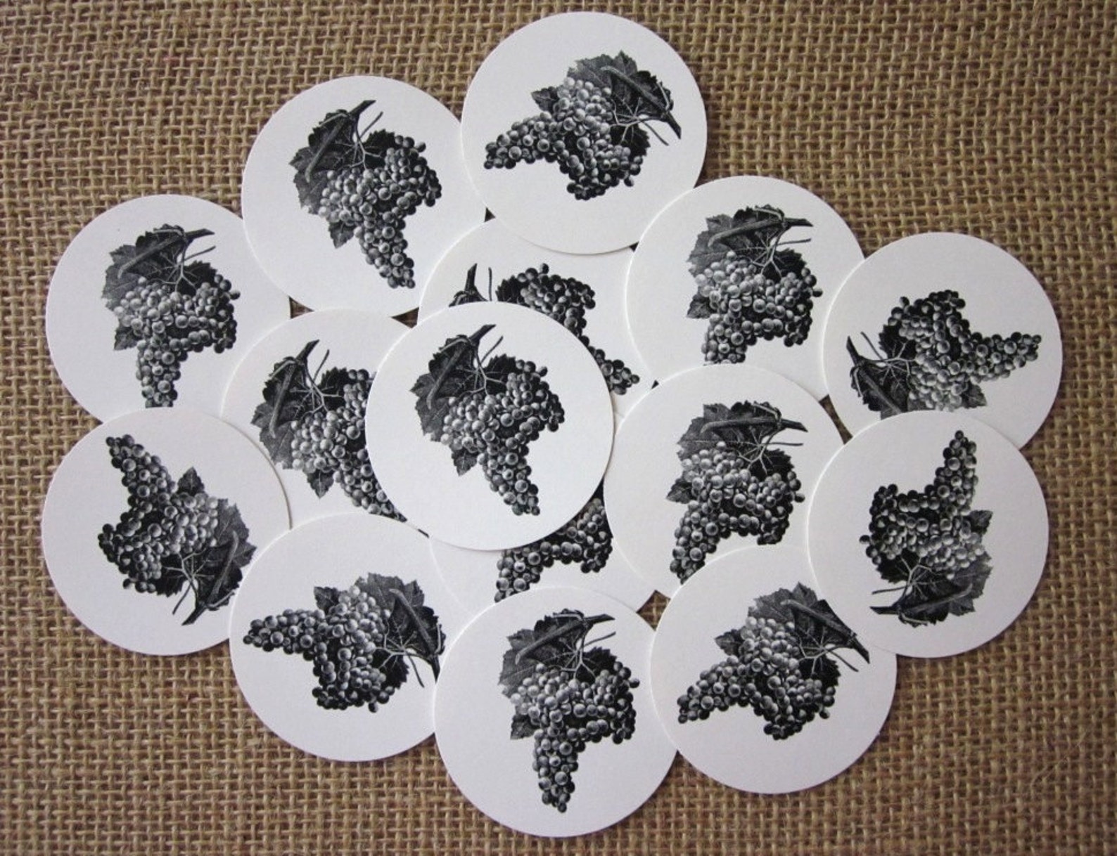 Grapes Tags Round Paper Gift Tags Set of 10 - Etsy