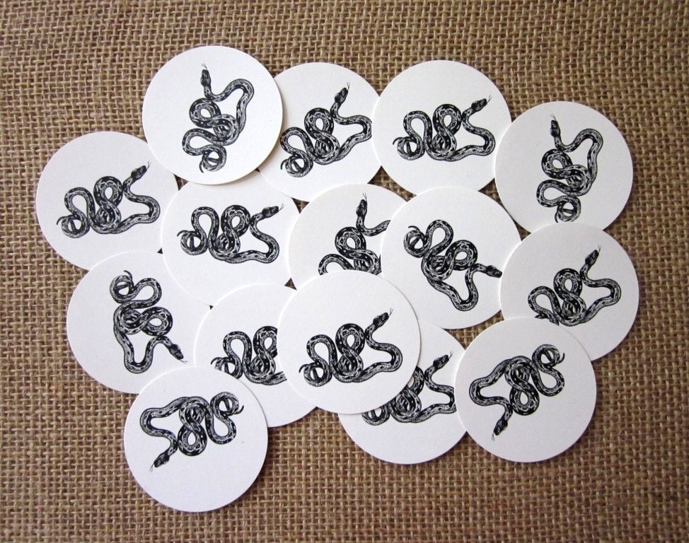 Snake Tags Round Paper Gift Tags Set of 10 | Etsy