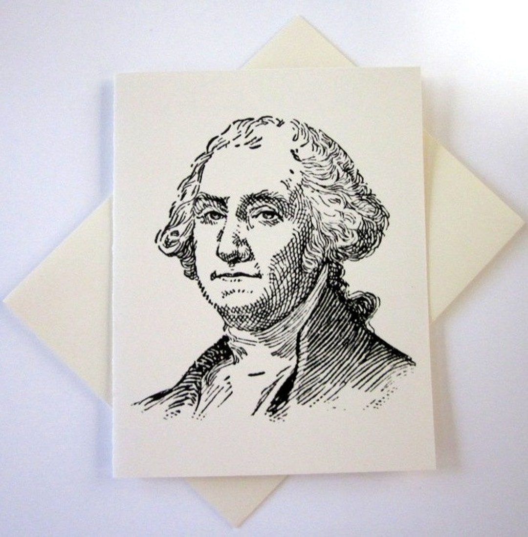 President George Washington Cards Set of 10 in White or Light Ivory ...