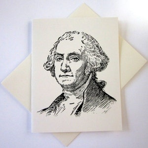 President George Washington Cards Set of 10 in White or Light Ivory ...