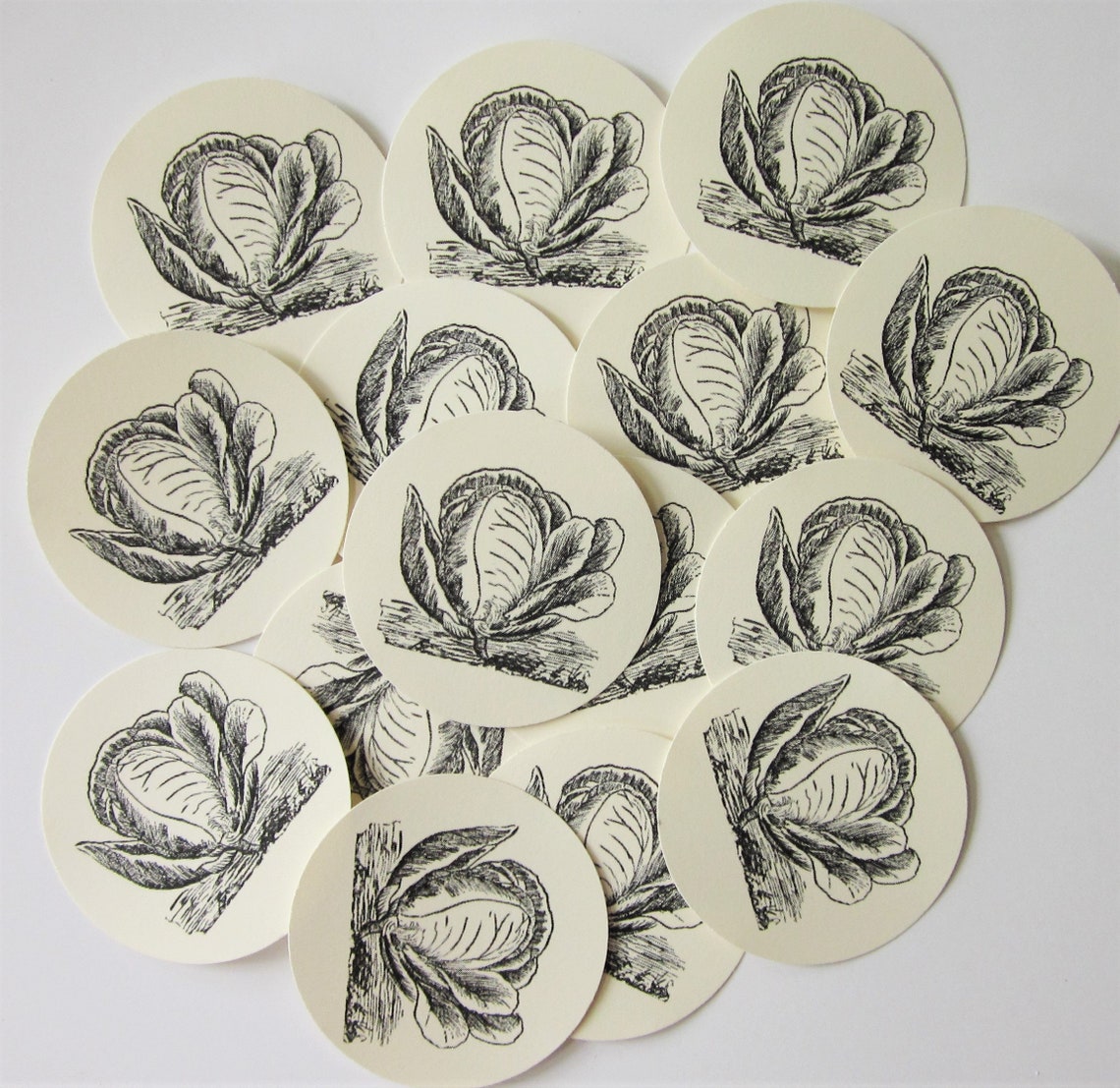 Cabbage Lettuce Tags Round Gift Tags Set of 10 | Etsy