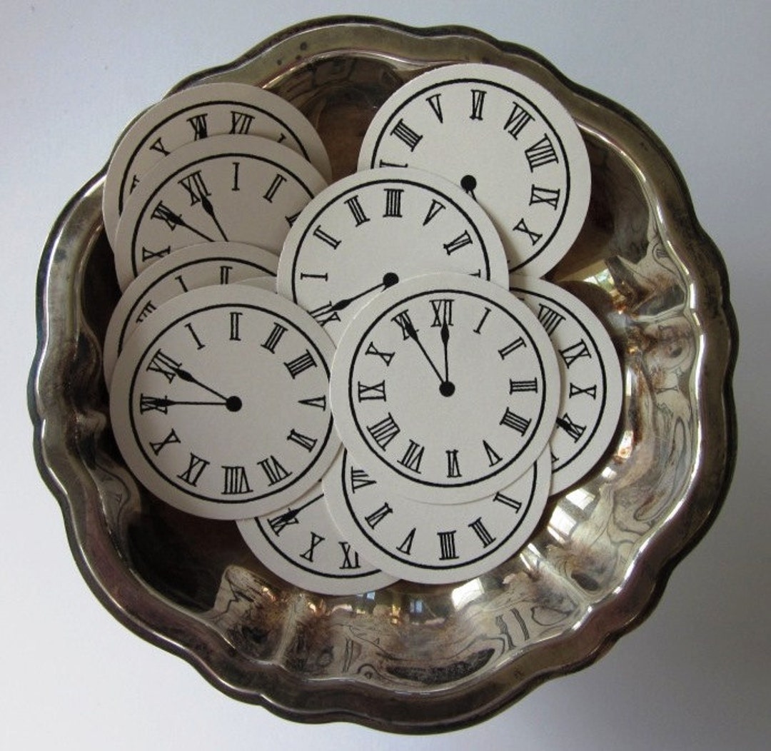 Clock Face Time Tags Round Gift Tags Set of 10 - Etsy