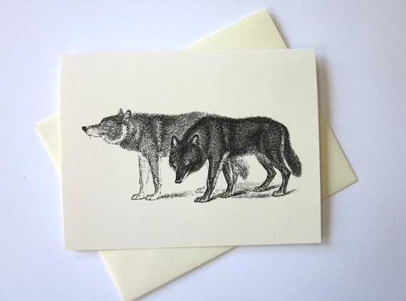 Wolf Wolves Stationery Note Cards Set of 10 With Matching | Etsy