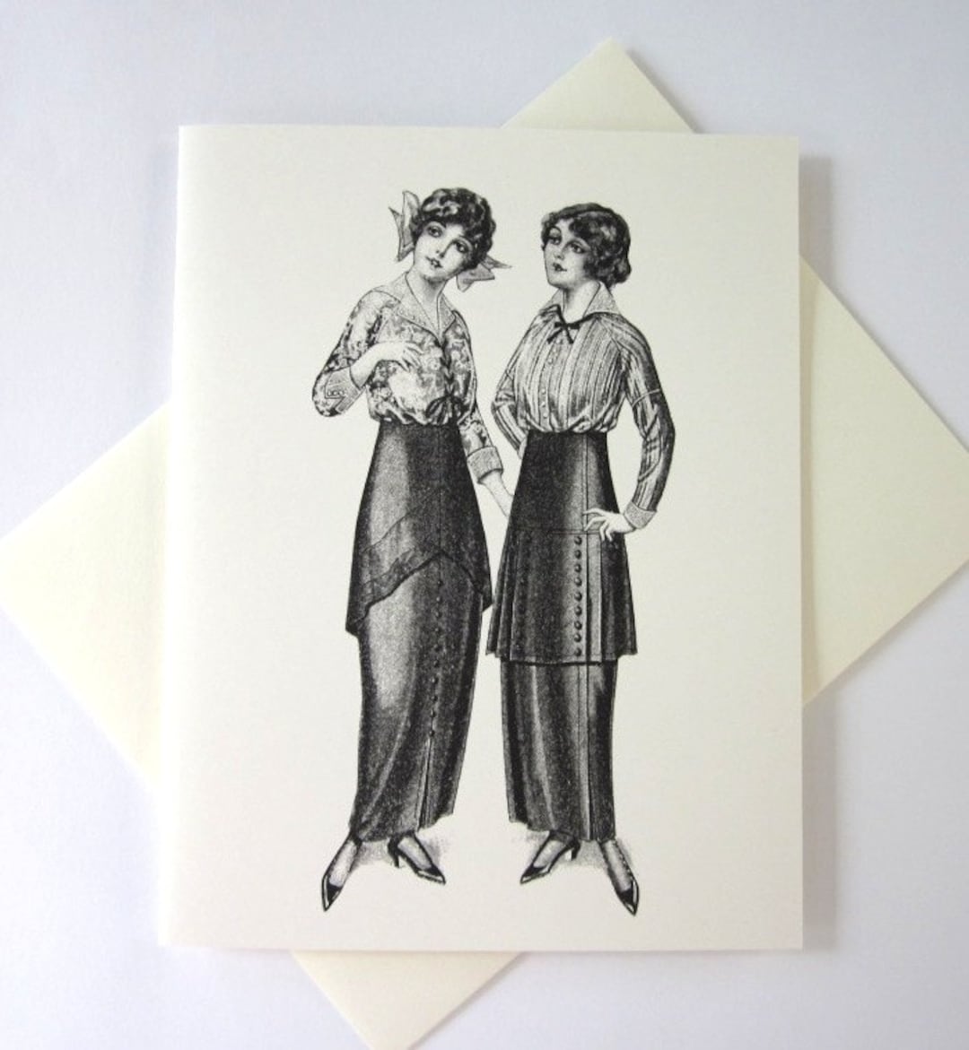 Vintage Women Ladies Note Cards Stationery Set of 10 Cards in White or ...