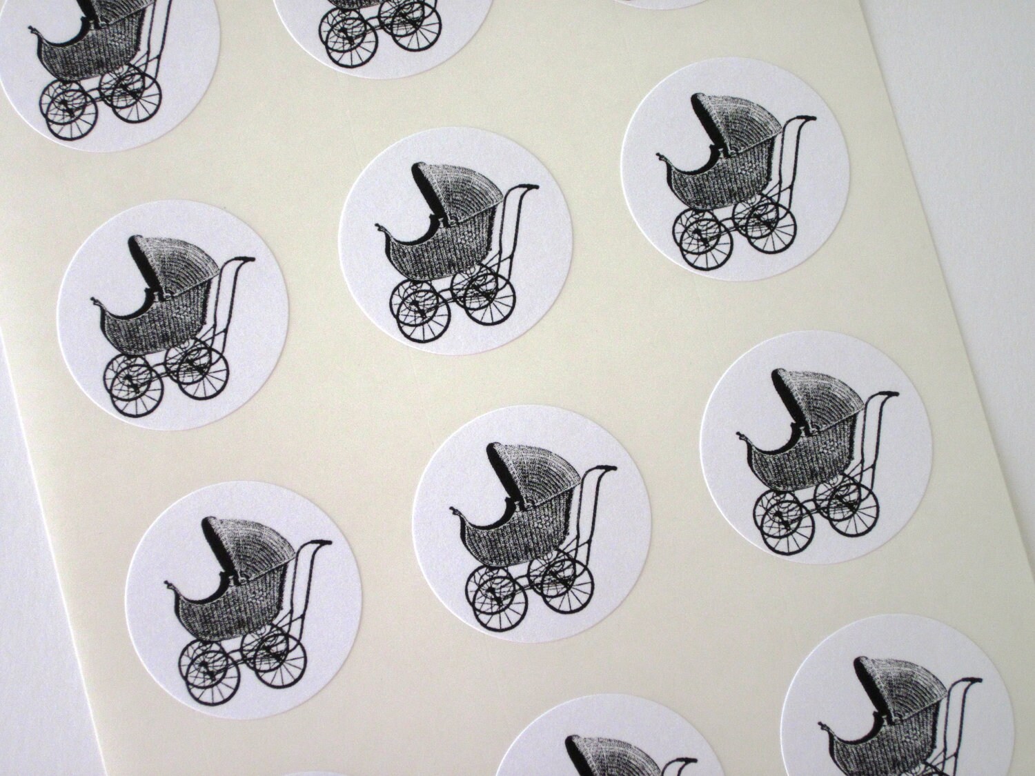 Pram Baby Carriage Tags Round Paper Gift Tags Set of 10 - Etsy