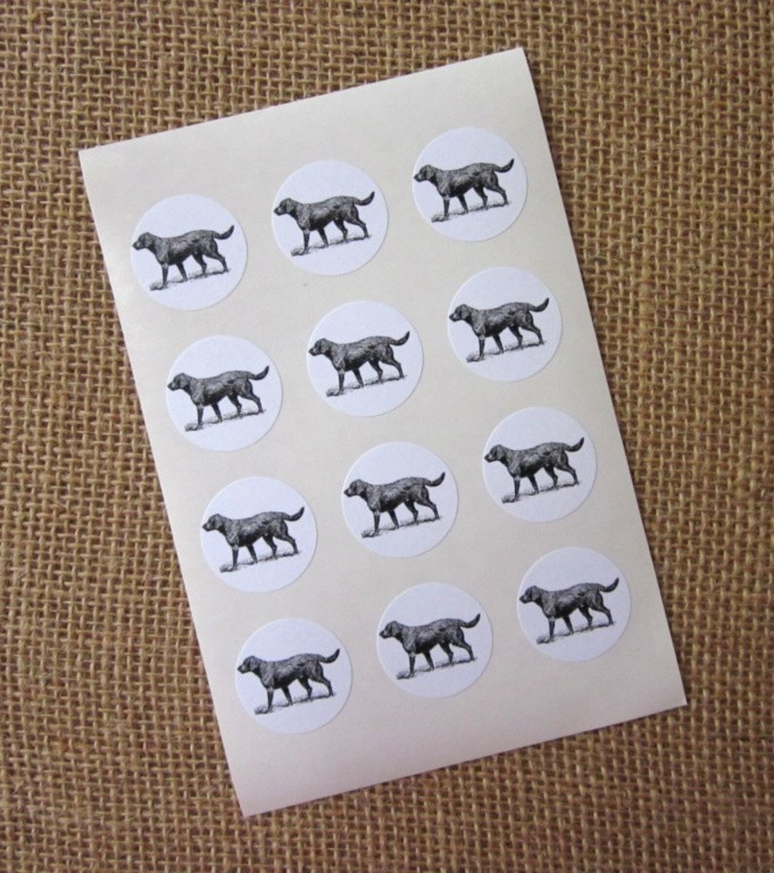 Black Labrador Retriever Dog Stickers One Inch Round Seals | Etsy