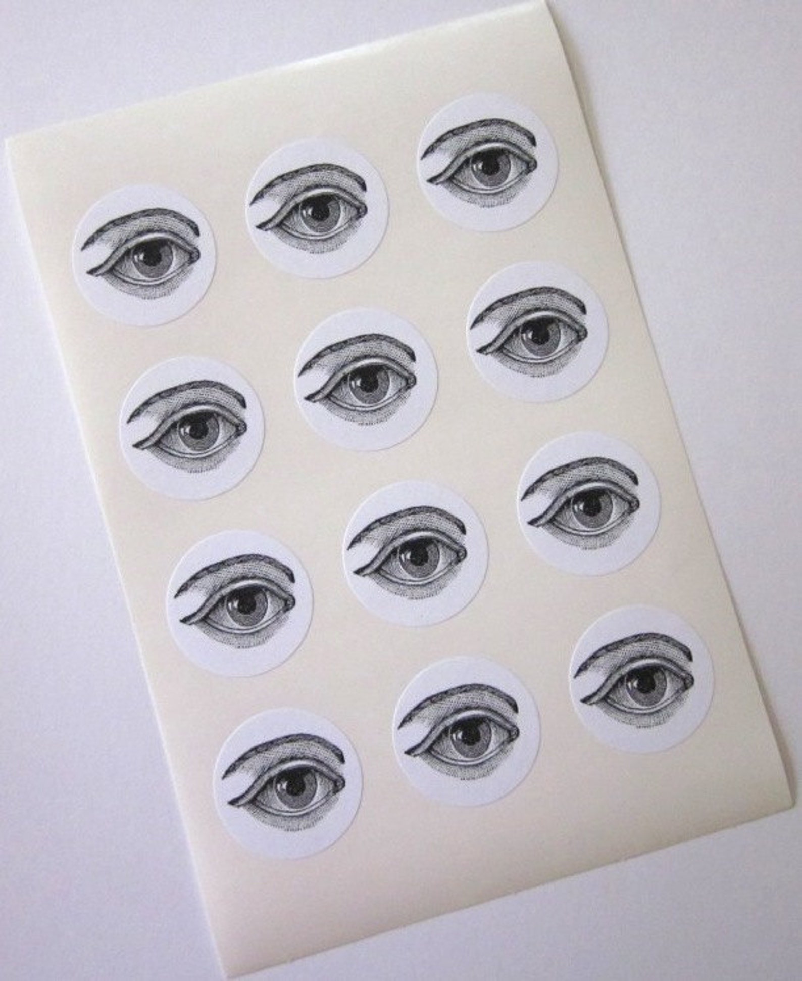 Eye Stickers One Inch Round Seals - Etsy