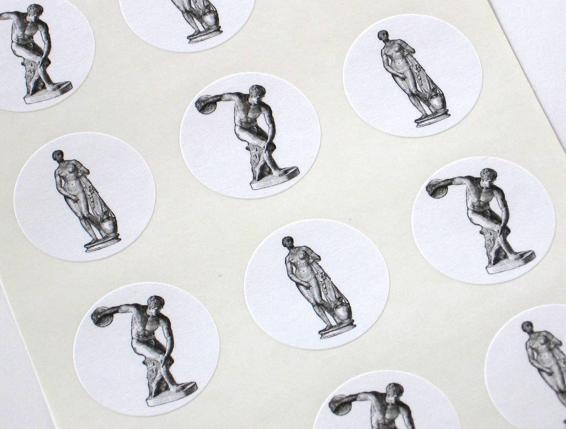 Art Statue Stickers One Inch Round Seals - Etsy