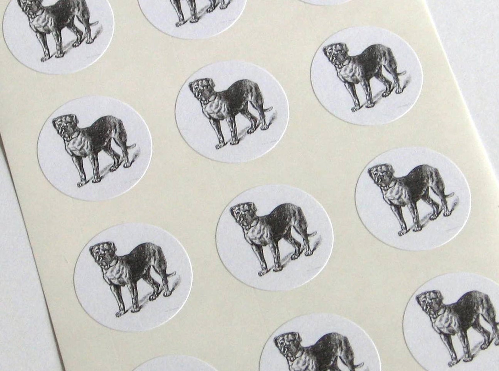 Dog Stickers One Inch Big Dog Round Seals - Etsy